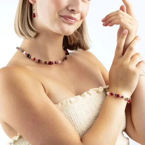 COEUR DE LION Geocube® Iconic Precious Earring - Festive Red