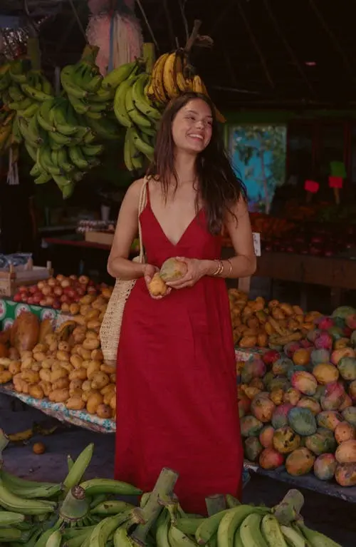Vitamin A® Zella Linen Maxi Dress - Dmr
