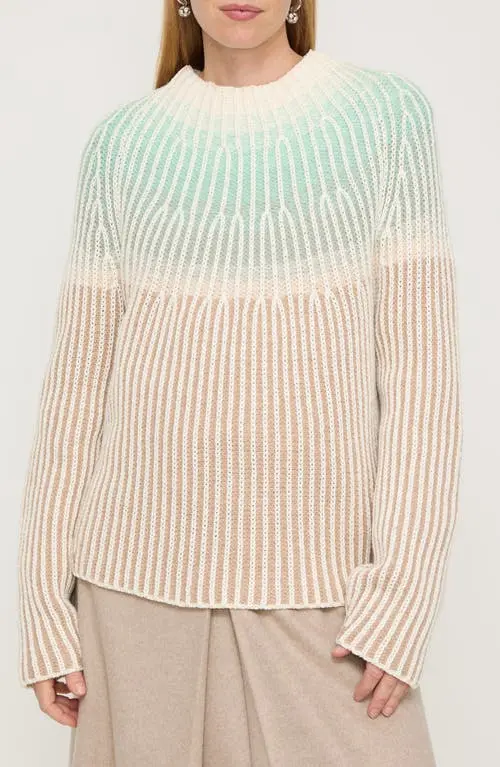 Lafayette 148 New York Ribbed Fair Isle Cotton Sweater