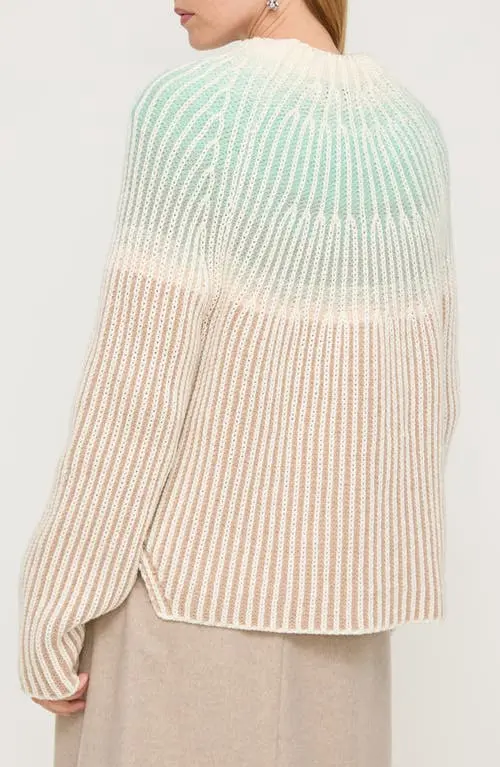 Lafayette 148 New York Ribbed Fair Isle Cotton Sweater