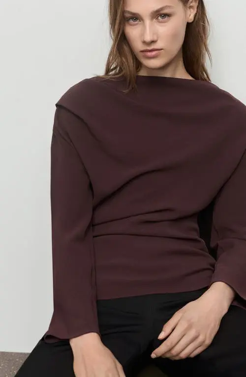 Mango Asymmetric Long Sleeve Top