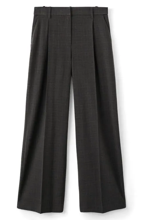 Mango Check Pleated Trousers