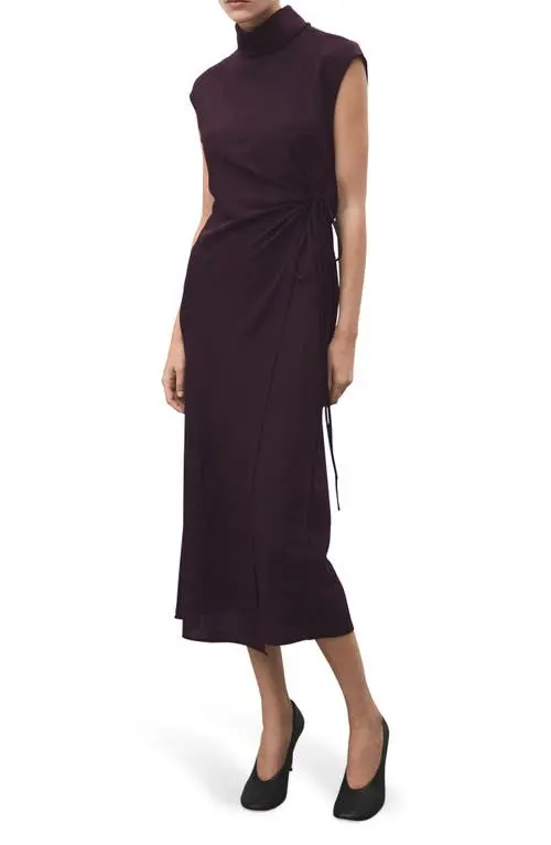 Mango Faux Wrap Midi Dress