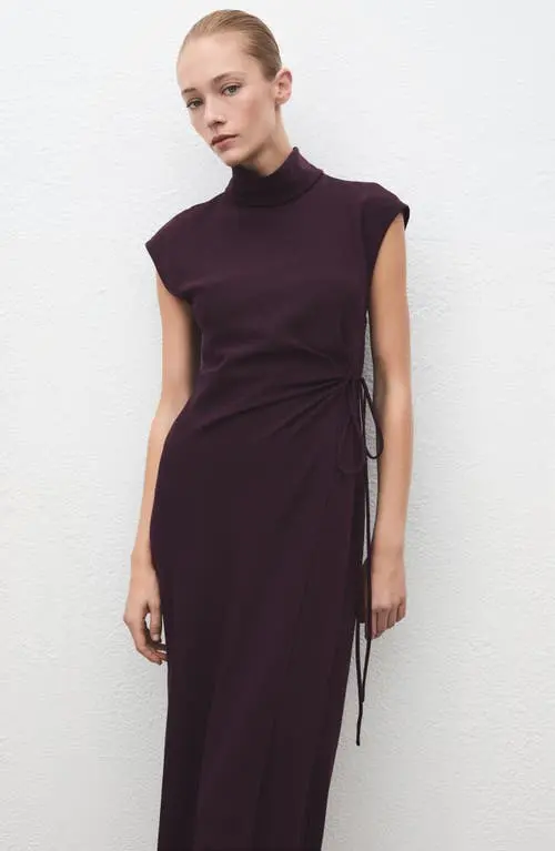 Mango Faux Wrap Midi Dress