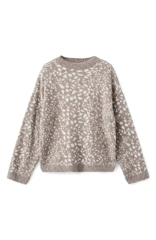 Mango Animal Print Crewneck Sweater
