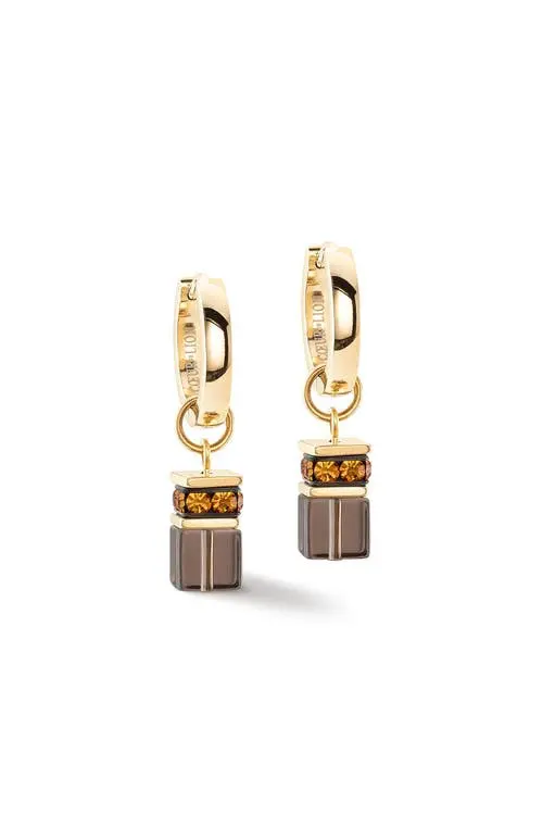 COEUR DE LION Geocube Chunky Chain Hoop Earrings - Brown