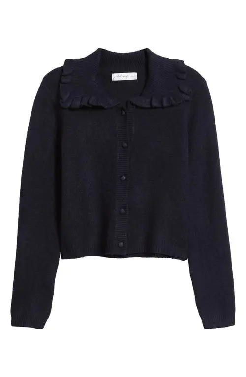 PETAL & PUP Carmello Frill Collar Cardigan - Navy