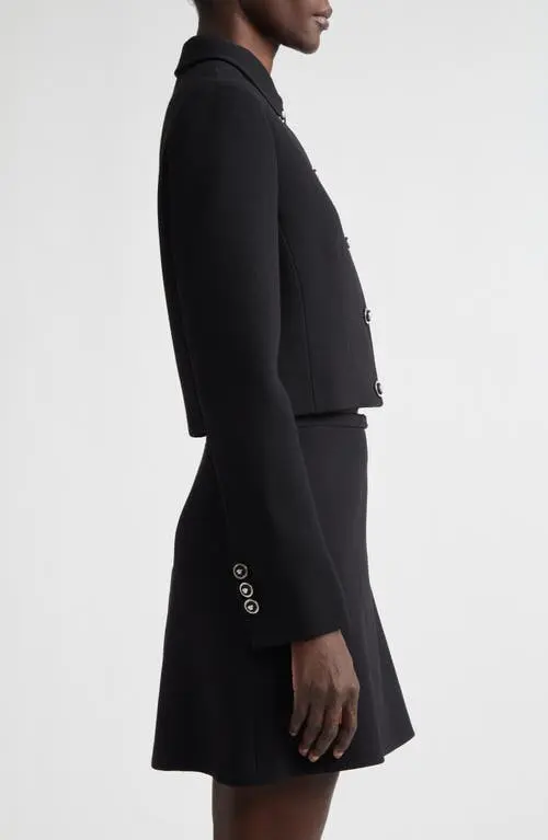 Versace Medusa '95 Double Face Virgin Wool Crepe Crop Jacket