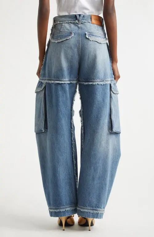 Versace Frayed Wide-leg Cargo Jeans