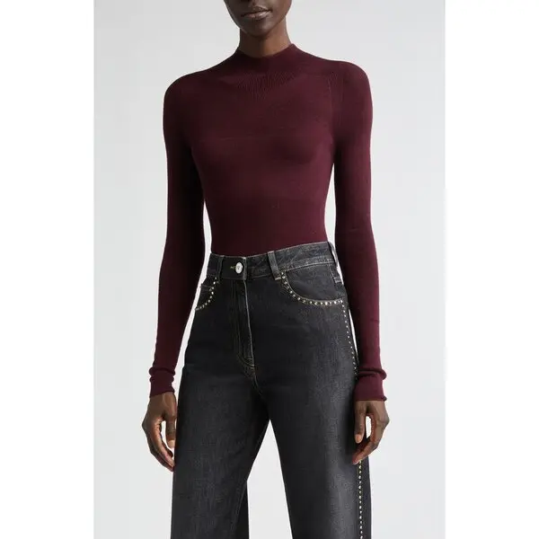 Versace Merino Wool Blend Sweater - Burgundy
