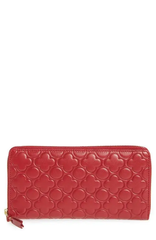 Comme Des Garçons Continental Long Wallet - Clover/red