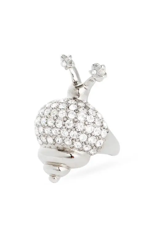 Collina Strada Snail Statement Ring - Crystal Clear