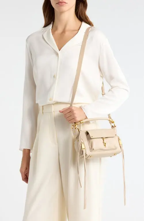 Rebecca Minkoff Mini M.a.b. Leather Shoulder Bag - Stone