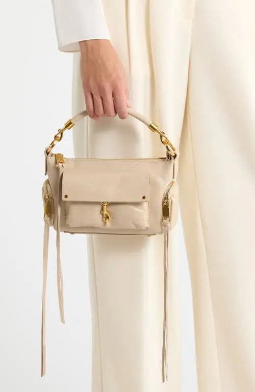 Rebecca Minkoff Mini M.a.b. Leather Shoulder Bag - Stone