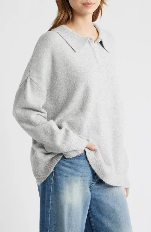 PACSUN Jesse Knit Polo Sweater - Heather Grey