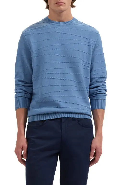 Bugatchi Cotton And Silk Crewneck Sweater - Classic Blue