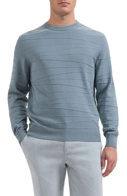 Bugatchi Cotton And Silk Crewneck Sweater - Shark