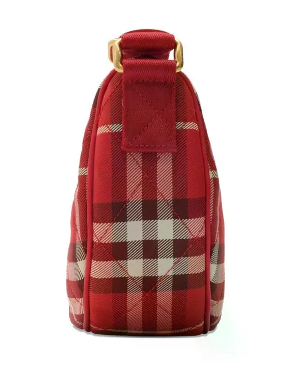 Burberry Horseshoe Crossbody Bag In Quilted Nylon - Red