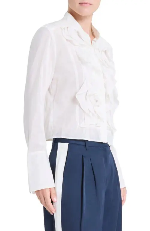 TWP Patti Ruffle Front Button-up Shirt