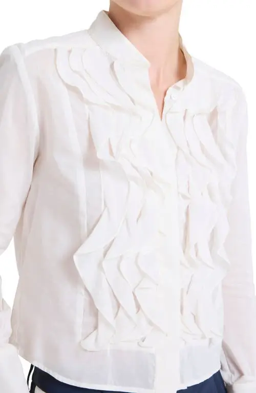 TWP Patti Ruffle Front Button-up Shirt