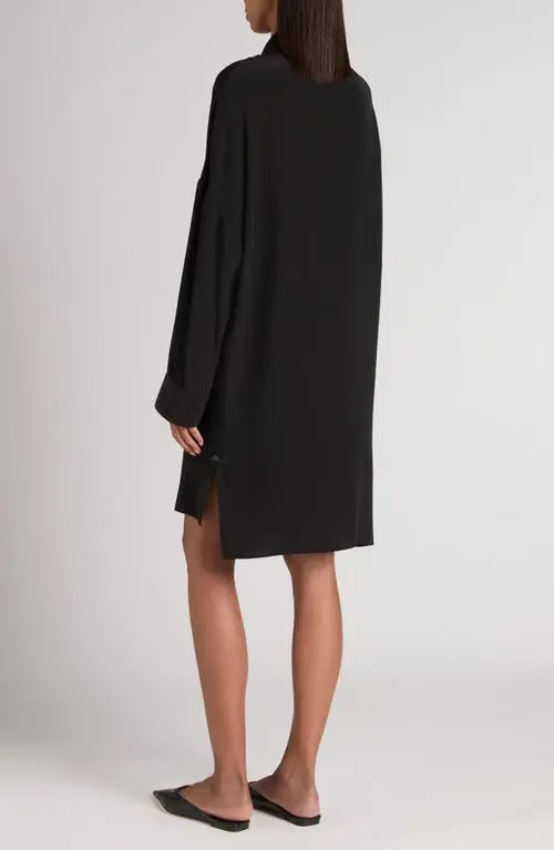 TOM FORD Long Sleeve Silk Crêpe De Chine Tunic Dress - Black