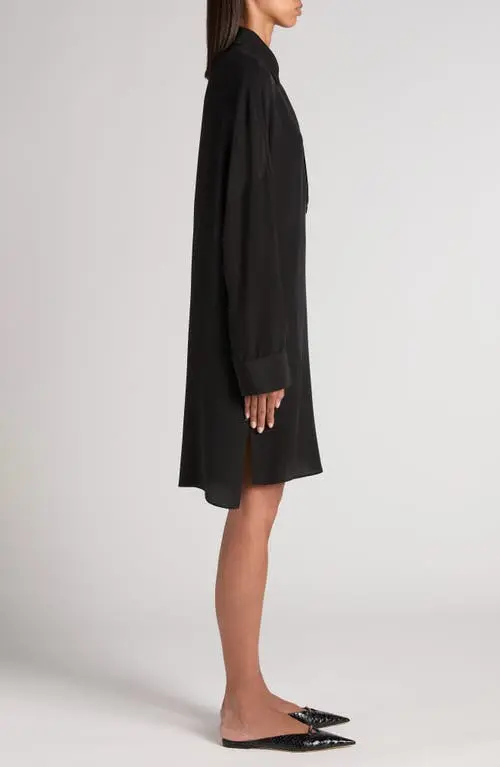 TOM FORD Long Sleeve Silk Crêpe De Chine Tunic Dress - Black