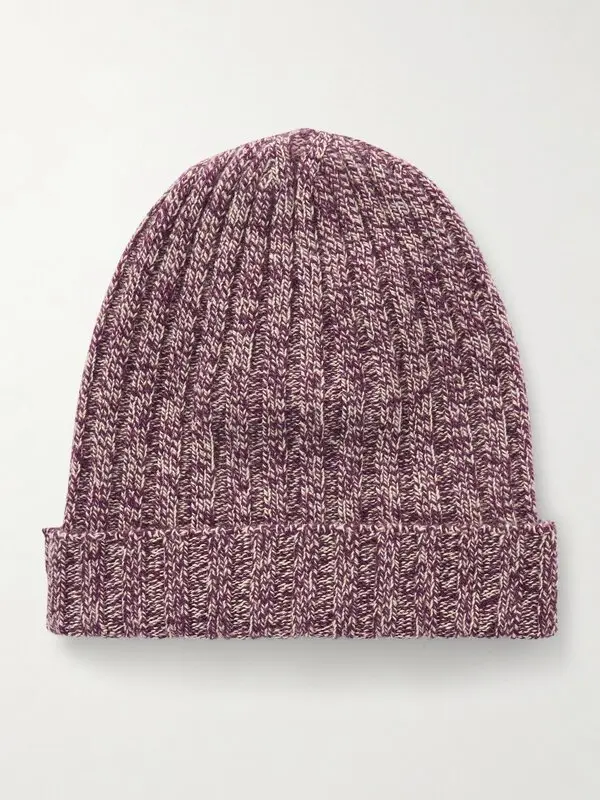 THE ELDER STATESMAN Pax Cashmere Beanie - Burgundy
