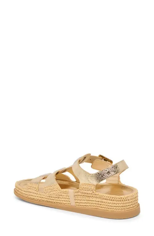Dolce Vita Shenna Slingback Platform Sandal - Gold Distressed Leather