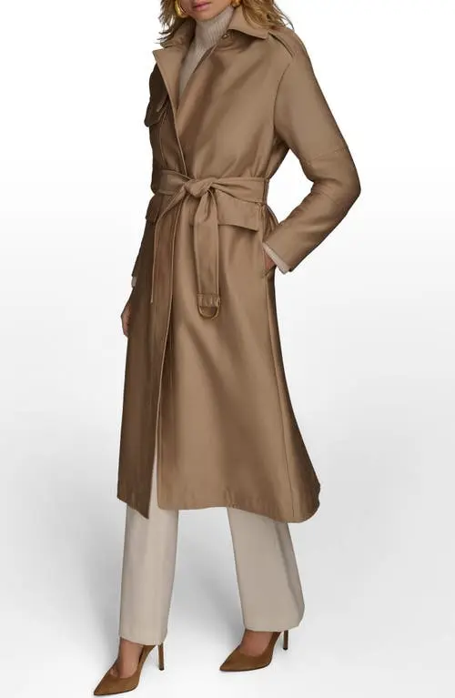 Donna Karan New York Belted Rain Coat - Khaki