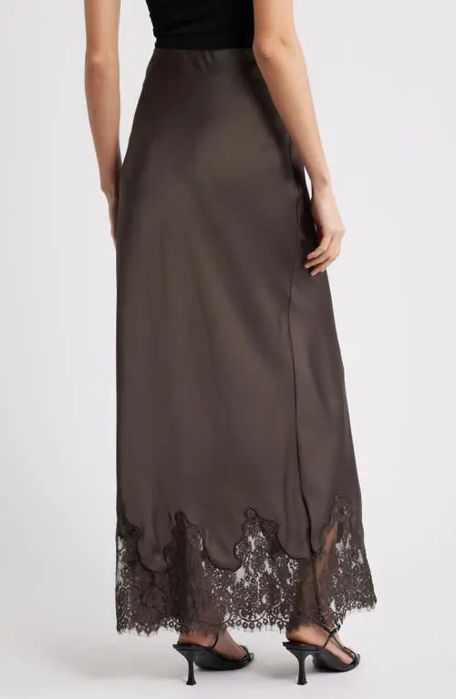 PETAL & PUP Alira Satin & Lace Midi Skirt