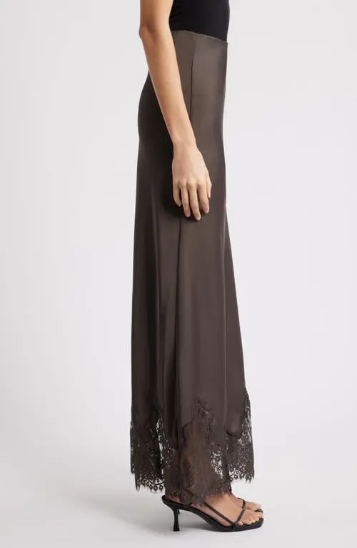 PETAL & PUP Alira Satin & Lace Midi Skirt