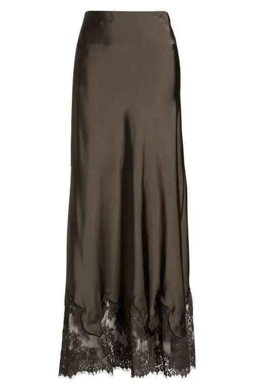 PETAL & PUP Alira Satin & Lace Midi Skirt