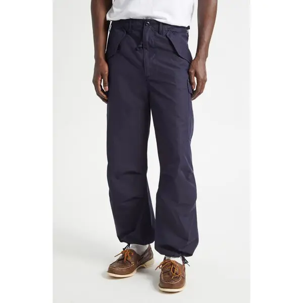 BEAMS Cotton & Nylon Oxford Cargo Pants - Navy