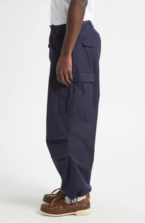 BEAMS Cotton & Nylon Oxford Cargo Pants - Navy