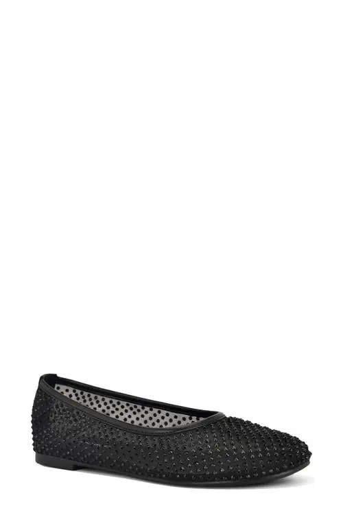 Nine West Burnne Studded Mesh Flat - Black