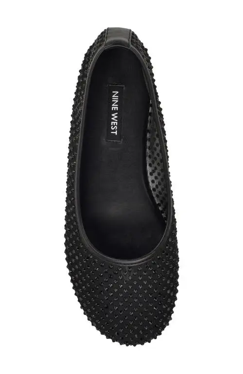 Nine West Burnne Studded Mesh Flat - Black