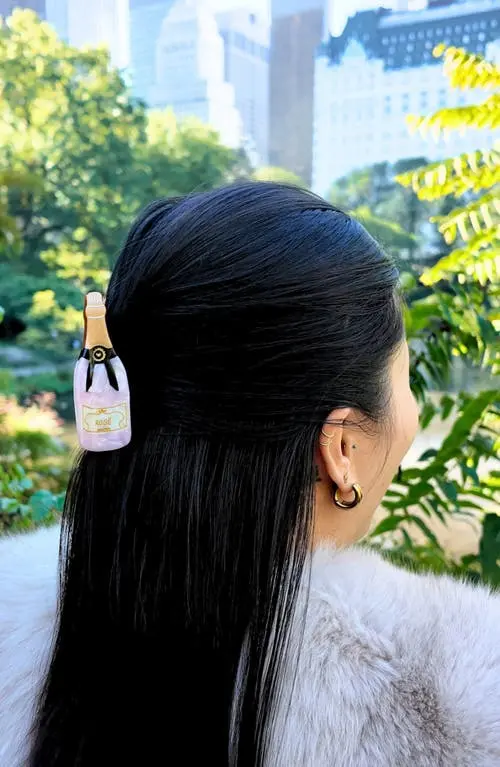 SOLAR ECLIPSE Hand-painted Rosé Claw Clip