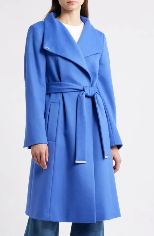 BOSS Wool And Cashmere Belted Coat - Turq/aqua
