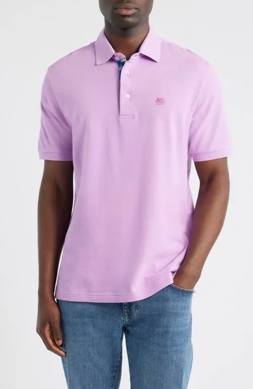 Etro Roma Solid Cotton Piqué Polo - Viola