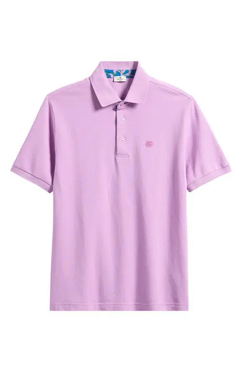 Etro Roma Solid Cotton Piqué Polo - Viola