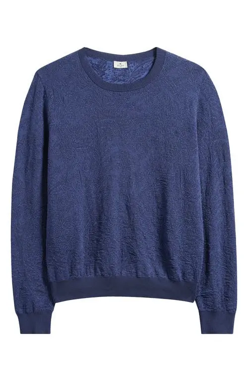 Etro Floral Paisley Jacquard Cotton Crewneck Sweatshirt