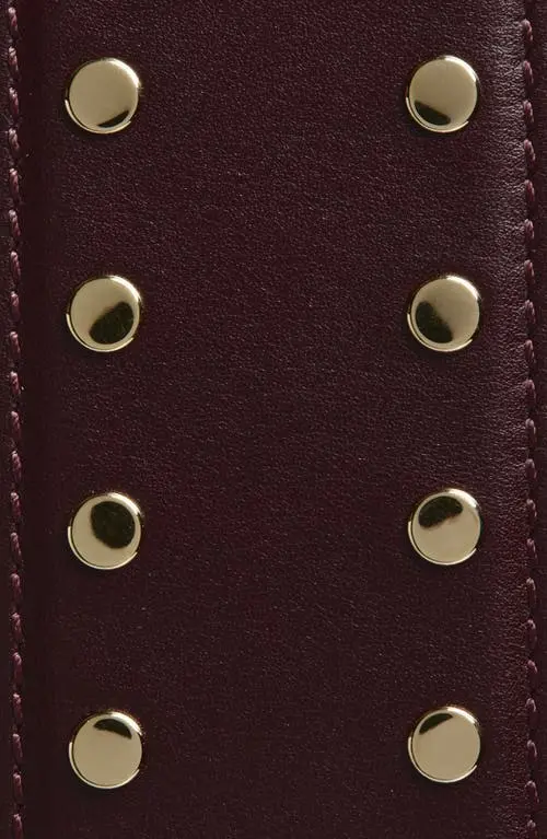 Khaite Studded Italian Leather Belt - Bordeaux