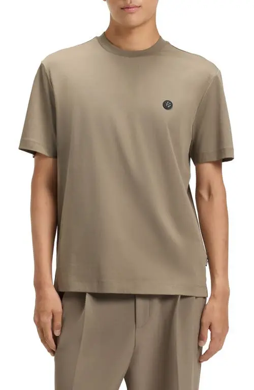 BOSS Taut Solid Cotton Logo T-shirt - Light Brown