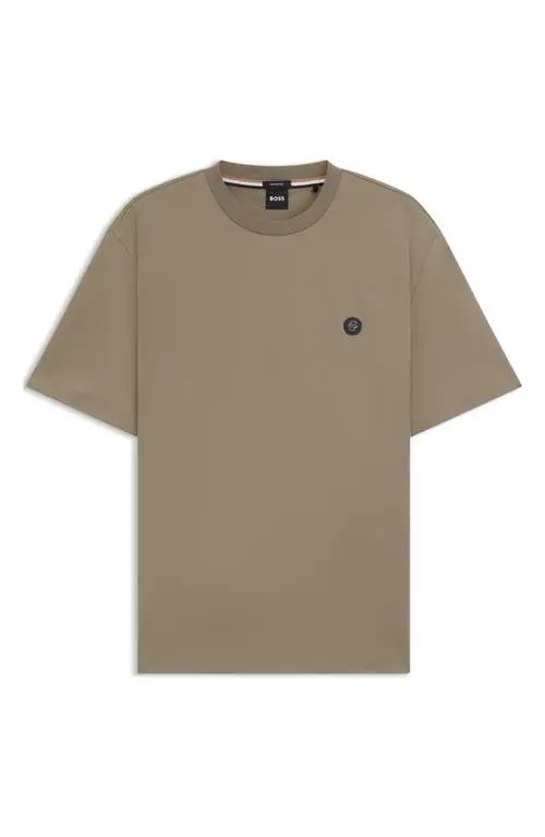 BOSS Taut Solid Cotton Logo T-shirt - Light Brown