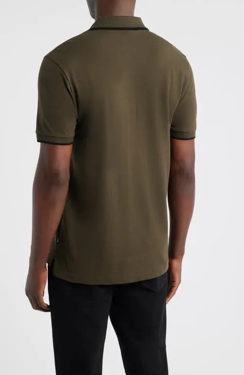 BOSS Parlay Tipped Cotton Polo - Green