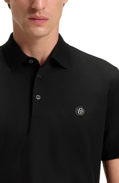 BOSS Parris Solid Cotton Polo - Black