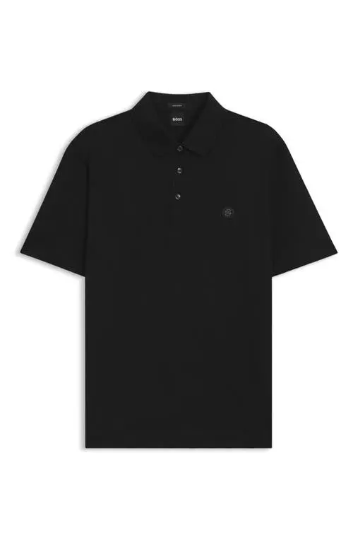 BOSS Parris Solid Cotton Polo - Black