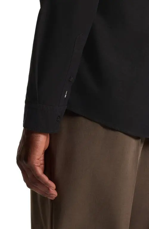 BOSS Roan Slim Fit Solid Cotton Button-down Shirt - Black
