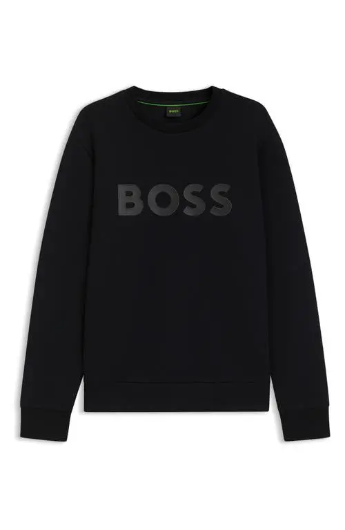 BOSS Salbo Tonal Logo Crewneck Sweatshirt - Black