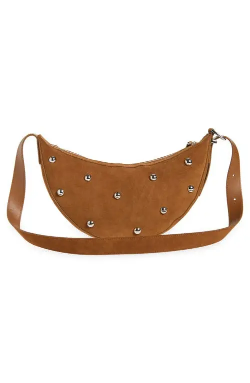 Madewell Studded Crescent Suede Sling Bag